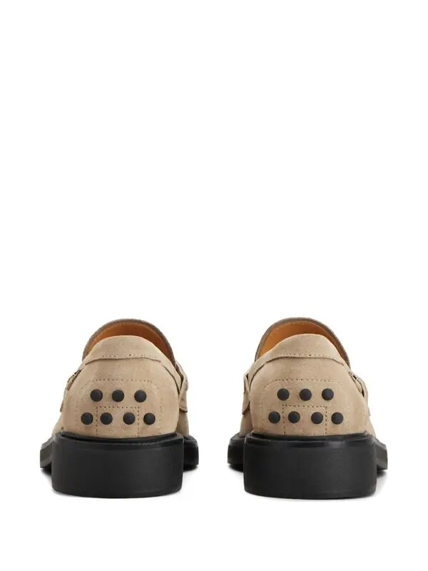 TOD'S Penny-slot Suede Loafers - Neutrals