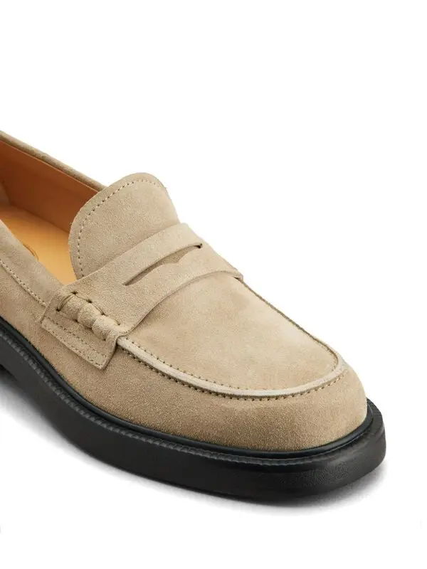 TOD'S Penny-slot Suede Loafers - Neutrals