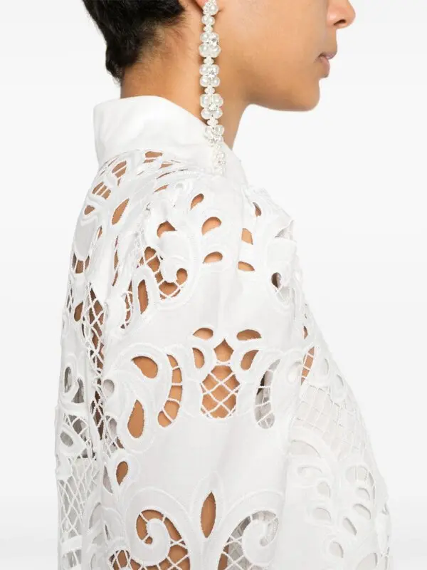 self portrait white guipure lace mini dress Self Portrait Guipure Floral Lace Mini Dress