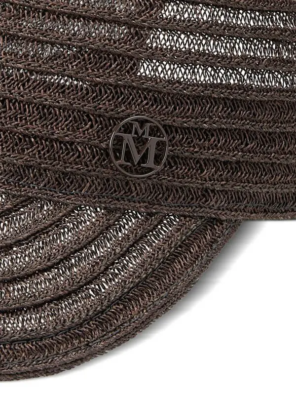 MAISON MICHEL Tiger Straw Baseball Cap - Brown