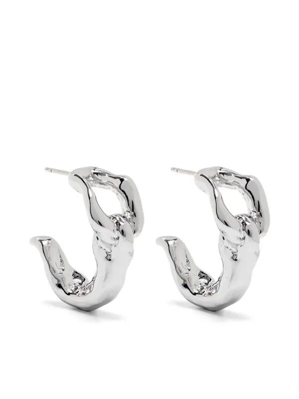 VANN JEWELRY C Hoop Earrings - Silver
