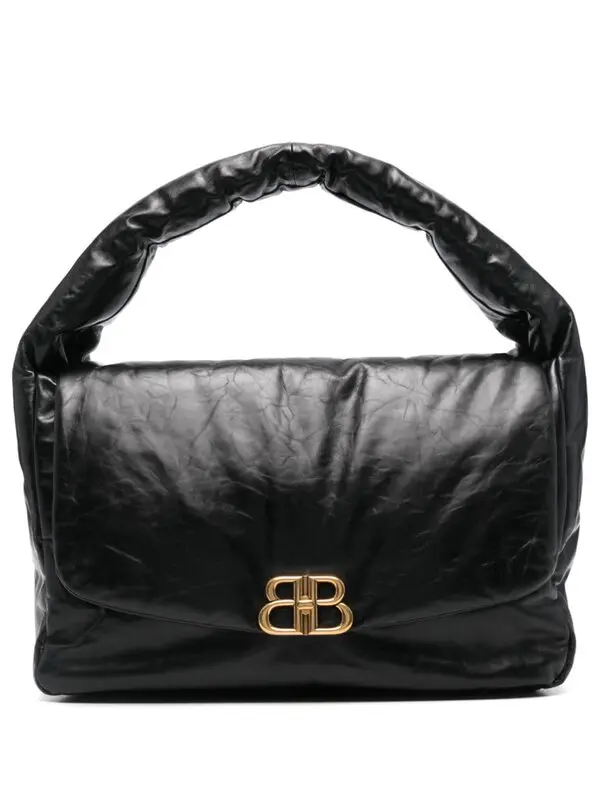 Balenciaga Large Monaco Shoulder Bag - Black