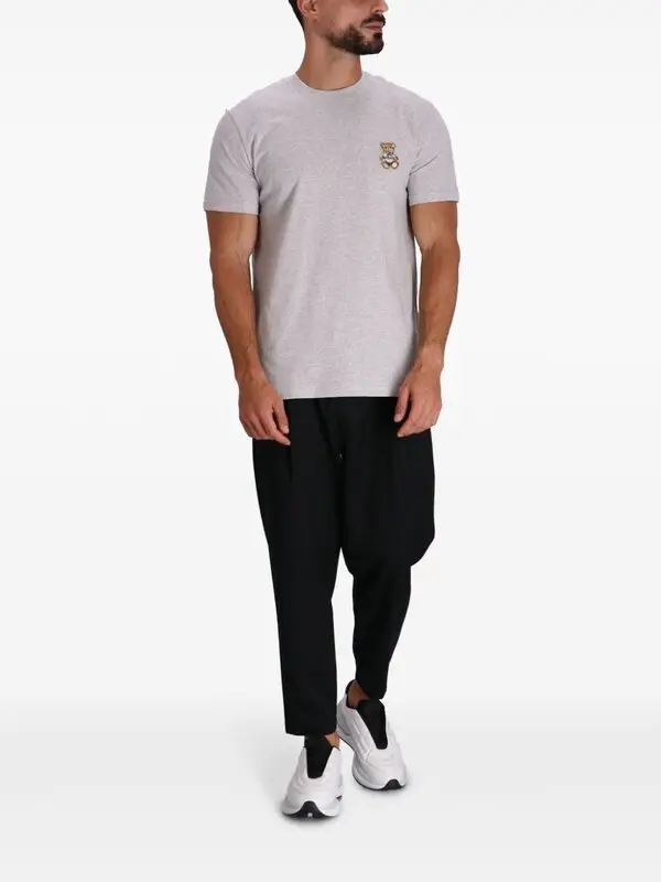 Moschino Teddy Bear Appliqué Cotton T-shirt - Grey