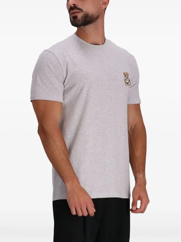 Moschino Teddy Bear Appliqué Cotton T-shirt - Grey