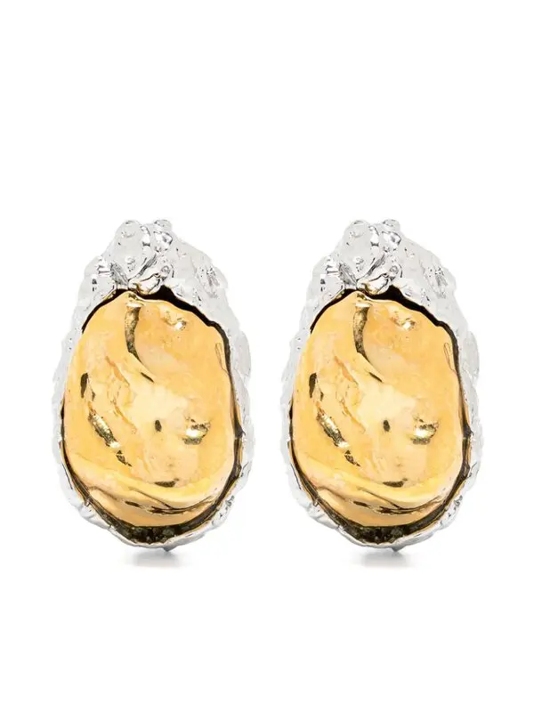 VANN JEWELRY Oyster Stud Earrings - Silver