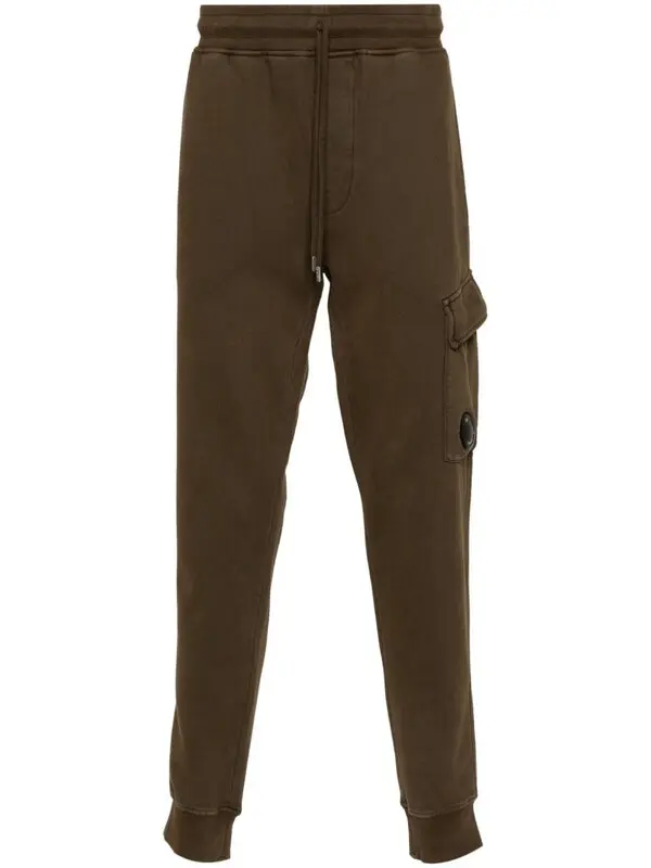C.P. COMPANY Lens-detail Fleece Track Pants - Green