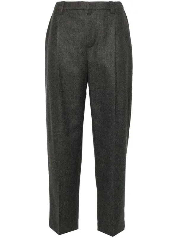 Brunello Cucinelli Mélange-effect Cropped Trousers