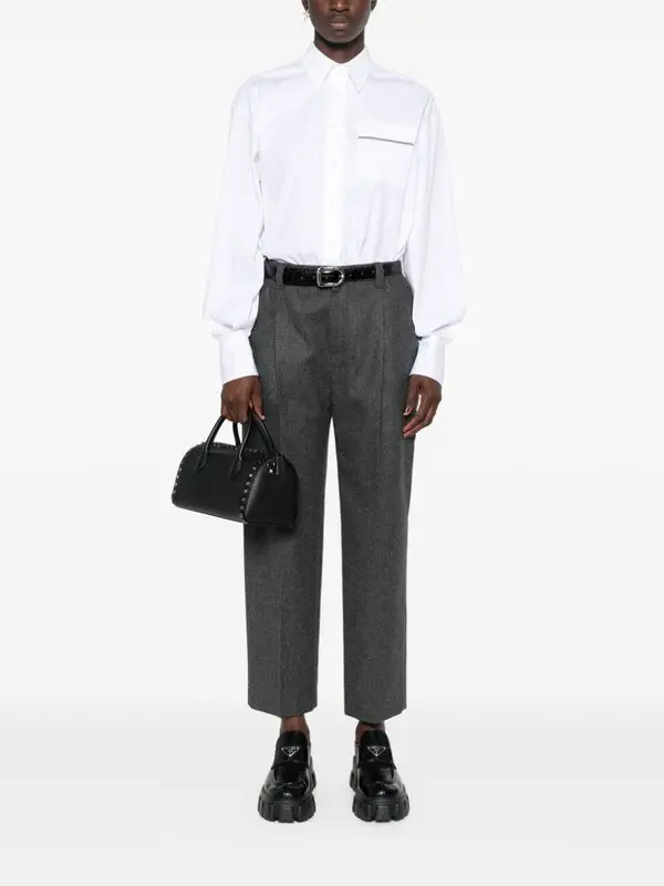 Brunello Cucinelli Mélange-effect Cropped Trousers