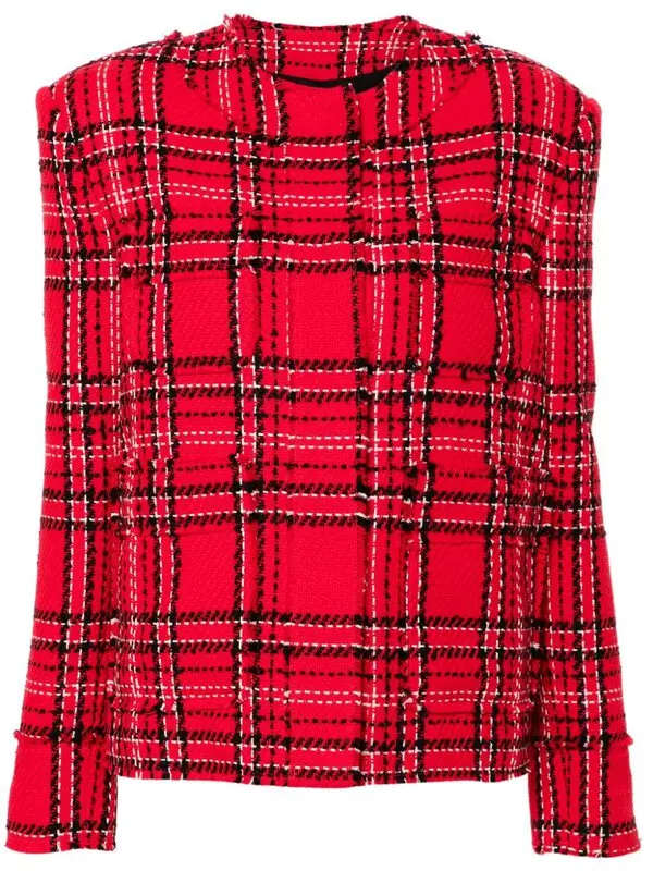 MSGM Checked Tweed Jacket