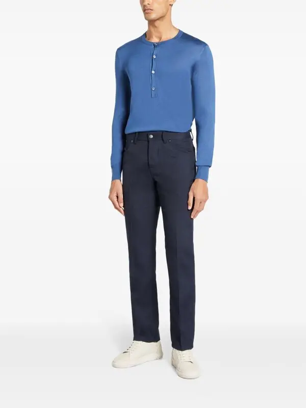 TOM FORD Henley Knitted Silk Top