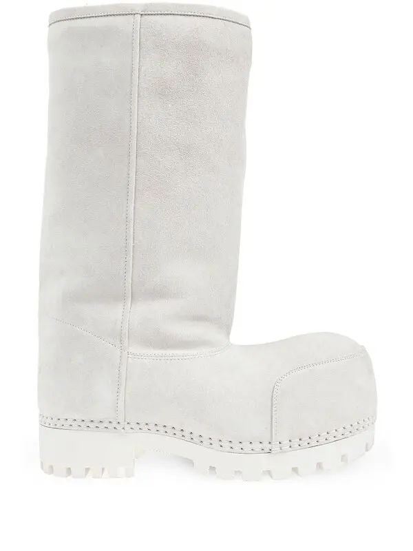 Balenciaga Alaska Fur Suede Boots - White | Editorialist