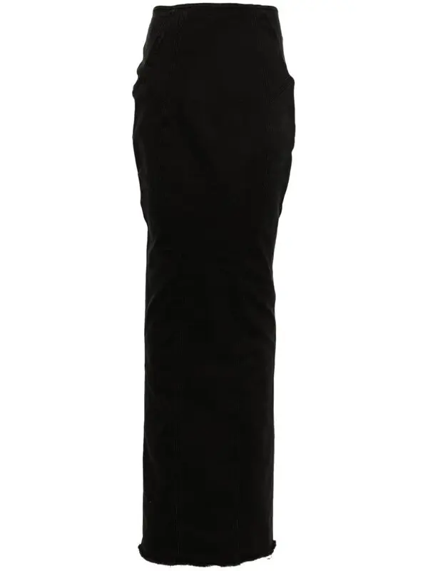 ENTIRE STUDIOS Channel Denim Maxi Skirt - Black