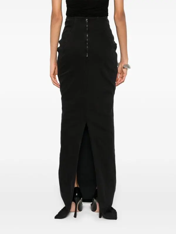 ENTIRE STUDIOS Channel Denim Maxi Skirt - Black