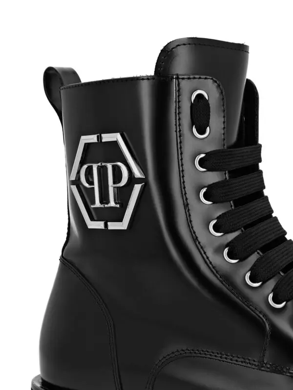 Philipp Plein Logo-plaque Lace-up Boots