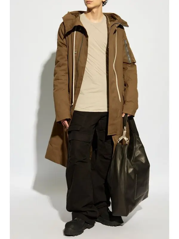 Rick Owens Hooded Padded Coat - Brown