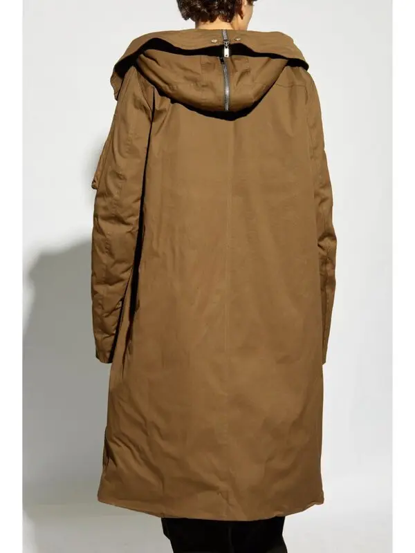 Rick Owens Hooded Padded Coat - Brown