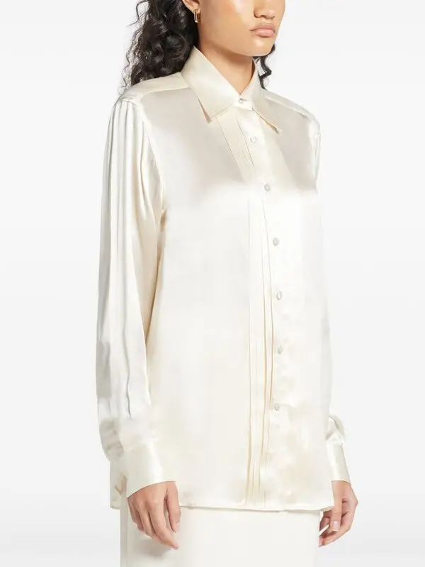 TOM FORD Pintuck-detail Silk Shirt - White