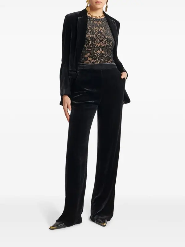 Etro Velvet Palazzo Trousers - Black