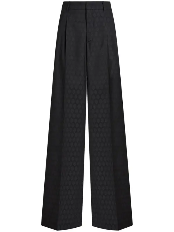 Etro Patterned Jacquard Wool Trousers