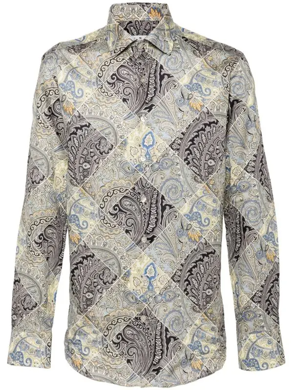 Etro Paisley-print Cotton Shirt - Blue