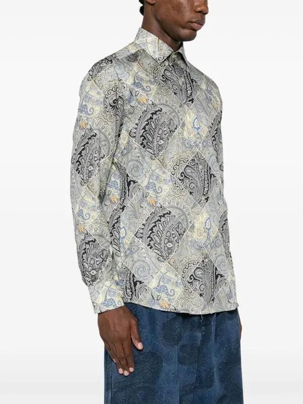 Etro Paisley-print Cotton Shirt - Blue