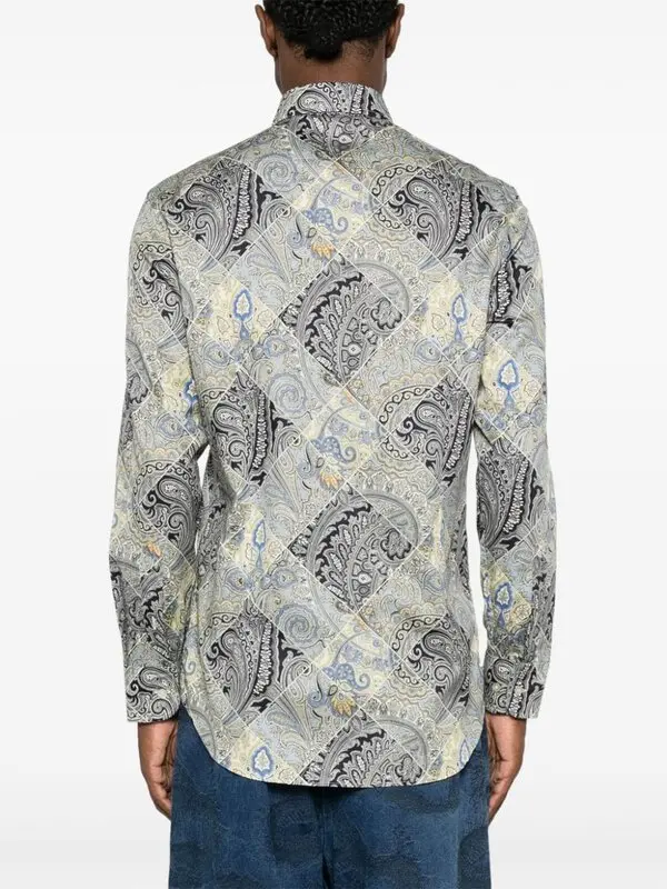 Etro Paisley-print Cotton Shirt - Blue