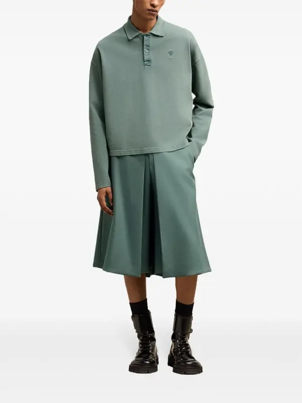 AMI Paris De Coeur Long-sleeved Polo Shirt