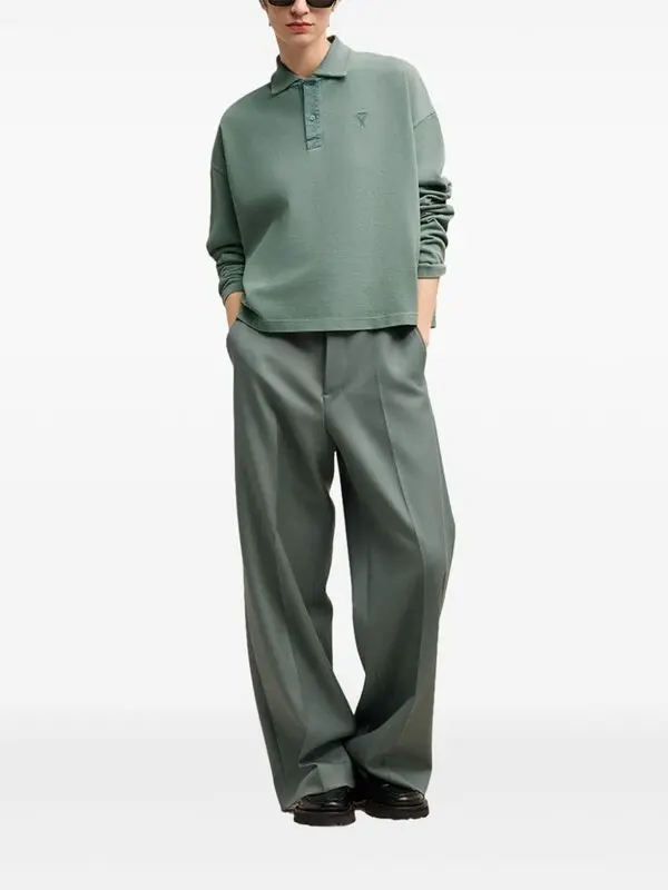AMI PARIS レディース長袖シャツ 緑　AMI de Coeur Ami De Coeur Long-Sleeved Polo Shirt In Green - 53% Off | Editorialist