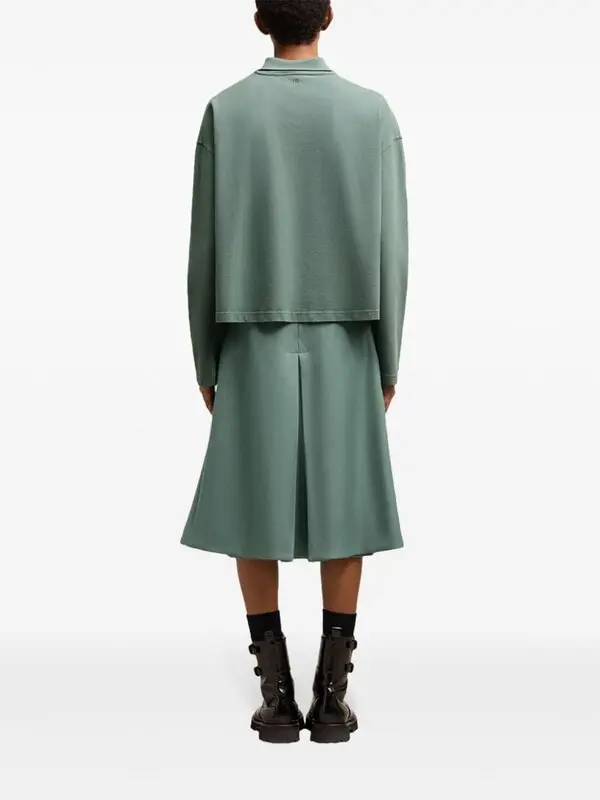 Ami Paris De Coeur Long-Sleeved Polo Shirt In Green - 53% Off