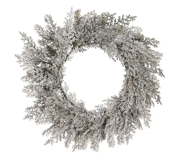 VALERIE PARR HILL 24' Frosted Cedar Wreath Valerie - One-color