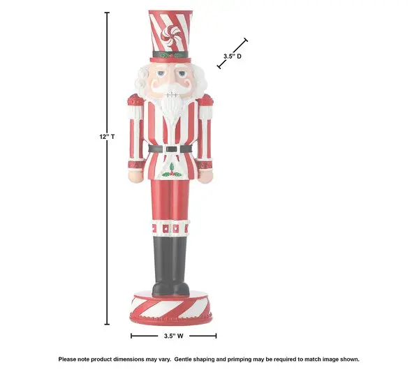 VALERIE PARR HILL 13' Resin Peppermint Nutcracker Valerie