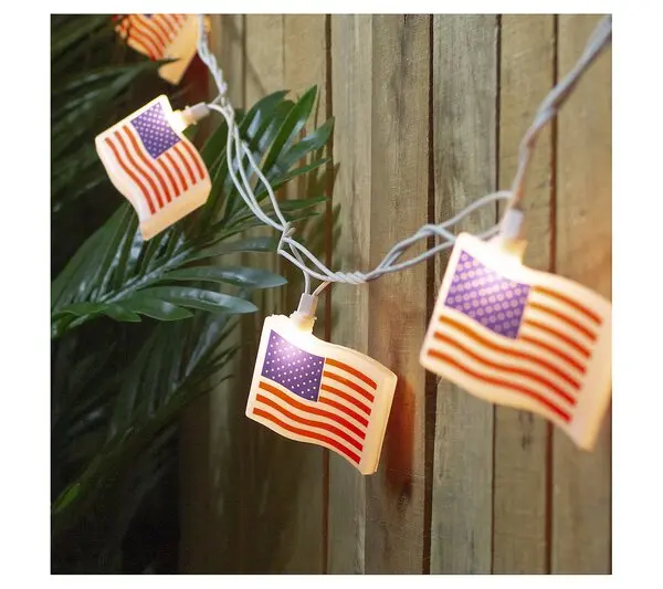 NORTHLIGHT 7.5' Patriotic American Flag 4th Of Uly Lights - One-color