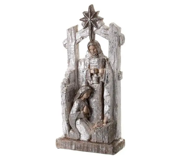 VALERIE PARR HILL 19.5' Paperstone Metallic Holy Family With Cres H Valerie - One-color
