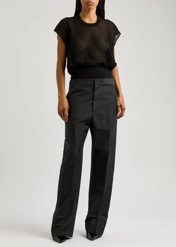 Alaïa Layered Mohair-blend Trousers