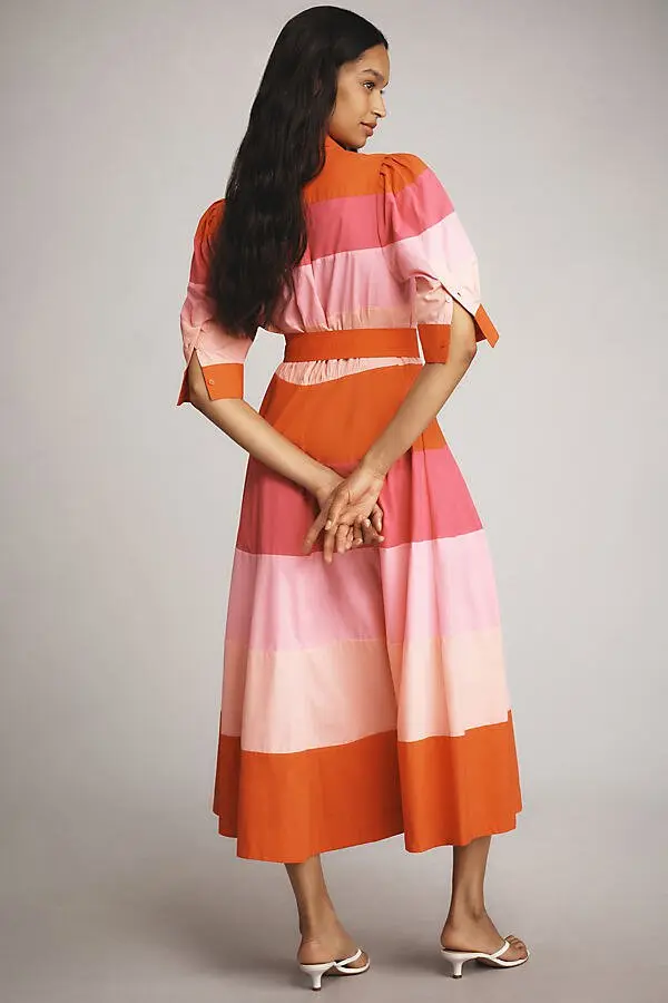 Essentiel Antwerp Faleigh Colorblock Midi Dress In Pink - 40% Off |  Editorialist