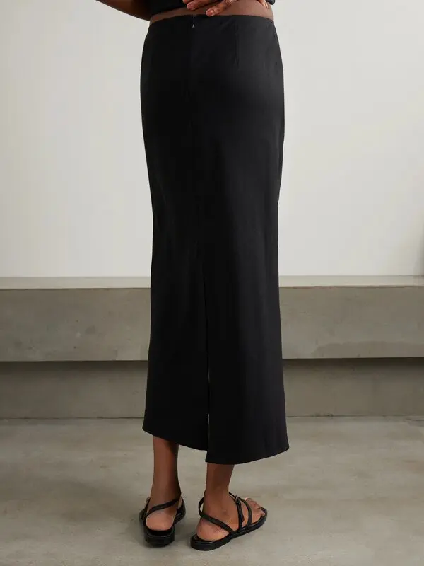 Saloni Carine-b Linen Midi Skirt