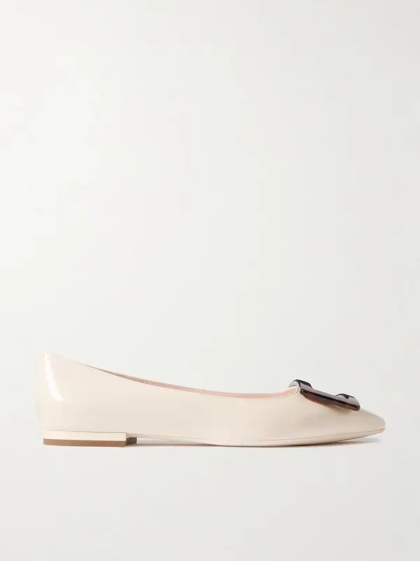 ROGER VIVIER Gommettine Point-toe Flats - Neutrals