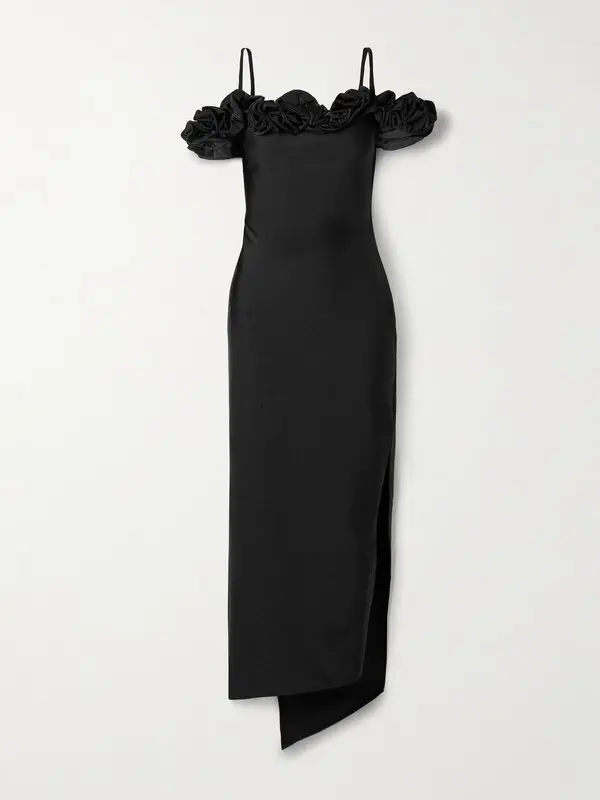 Coperni Cold-shoulder Stretch-jersey Gown - Black