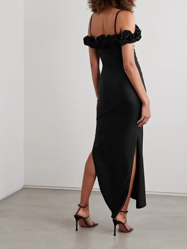 Coperni Cold-shoulder Stretch-jersey Gown - Black