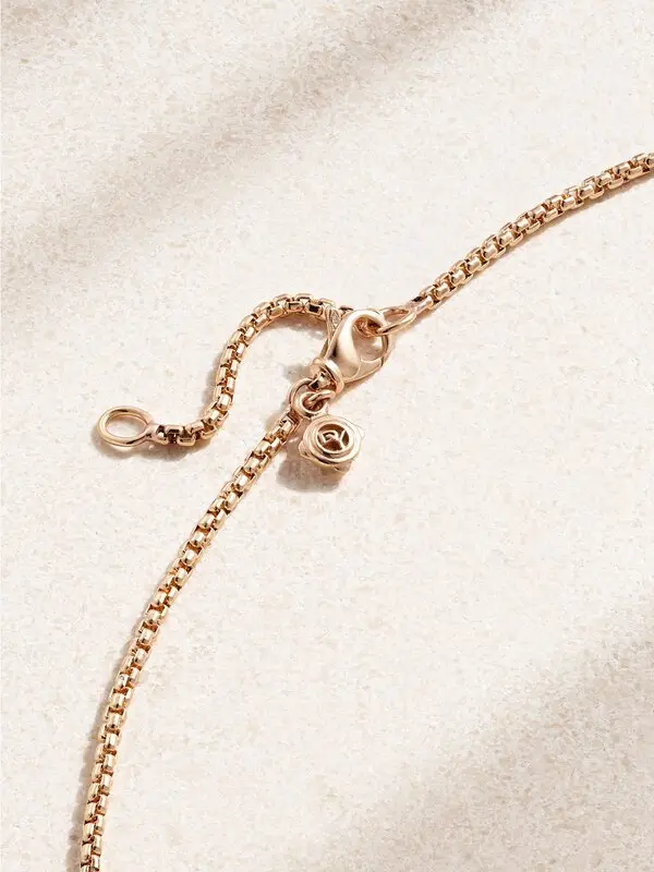 David Yurman Châtelaine 18-karat Rose Morganite, And Diamond Necklace - Gold