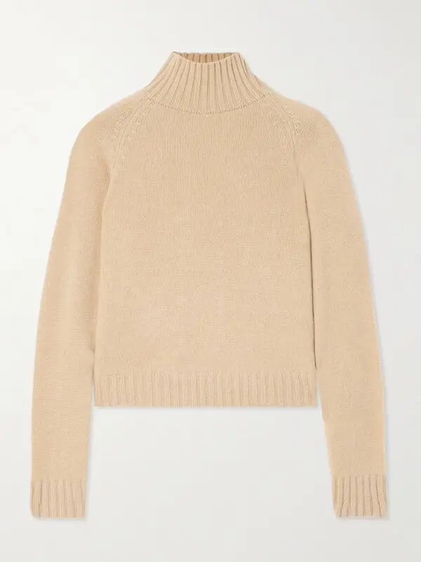 THE ELDER STATESMAN Cashmere Turtleneck Sweater - Brown