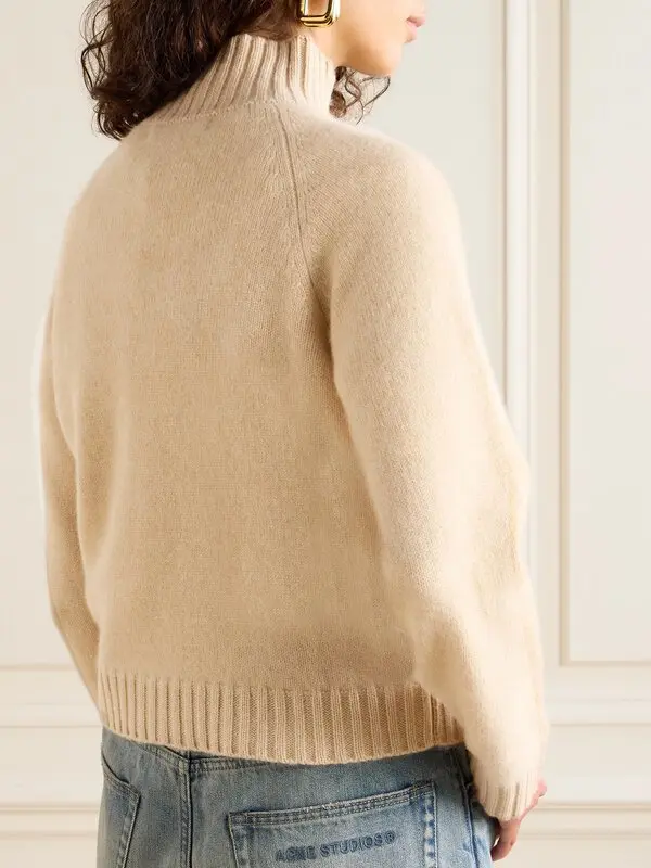THE ELDER STATESMAN Cashmere Turtleneck Sweater - Brown
