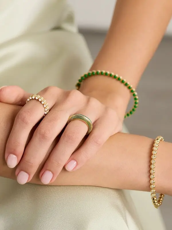 L’ATELIER NAWBAR Bombay Ray 18-karat Gold, Malachite And Diamond Ring