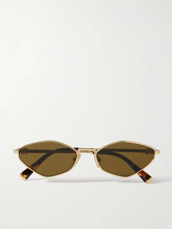 Miu Miu Hexagon-frame Sunglasses - Gold