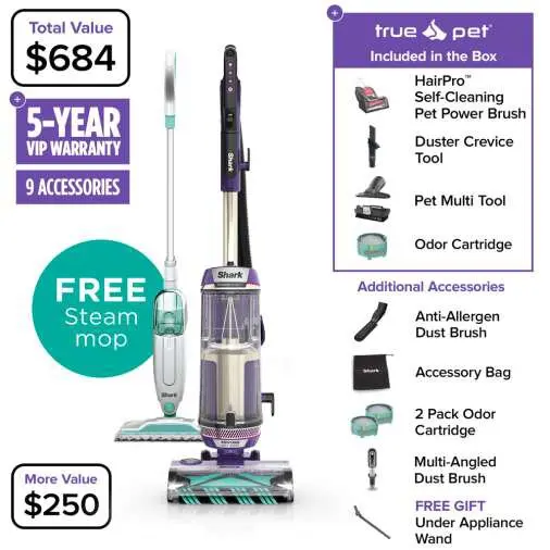 SHARK Powerdetect Upright Vacuum With Duoclean Detect Technology - Eggplant