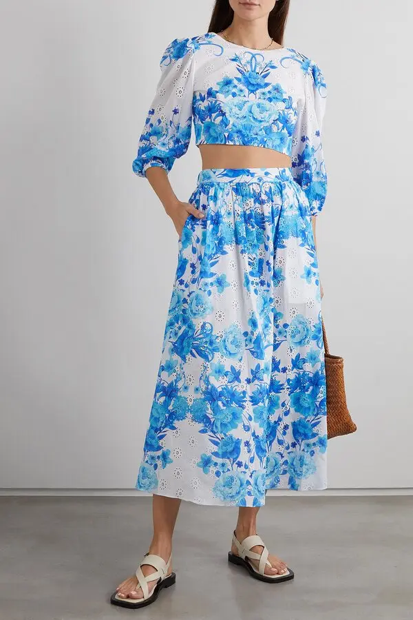 Borgo De Nor Rhea Cropped Floral Top