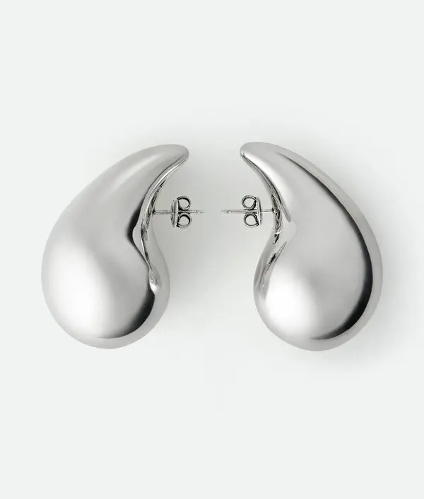 Bottega Veneta Large Drop Earrings - Silver