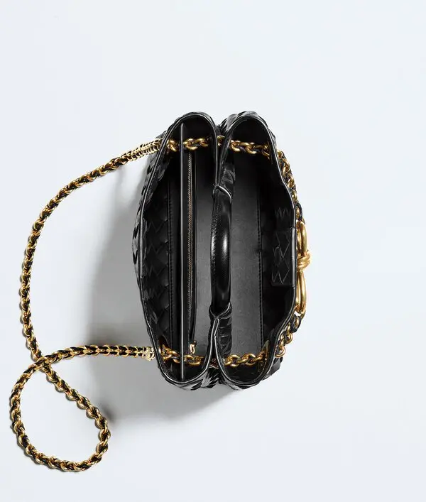 Bottega Veneta Small Andiamo Chain Top Handle Bag - Black