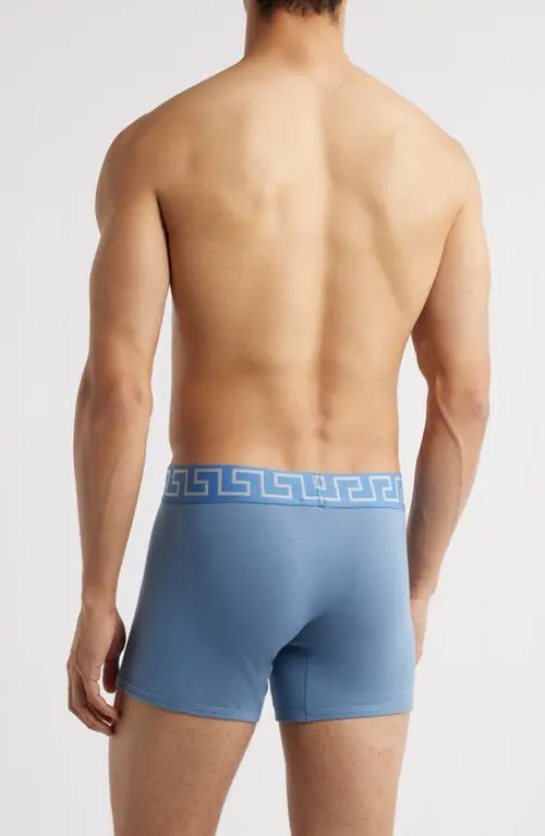Versace Greek Key Jersey Boxer Briefs - Stone Blue Stone Silver