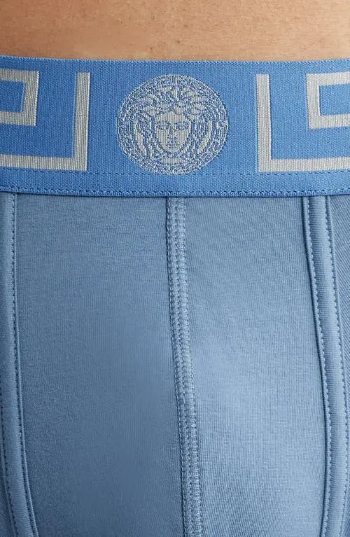 Versace Greek Key Jersey Boxer Briefs - Stone Blue Stone Silver